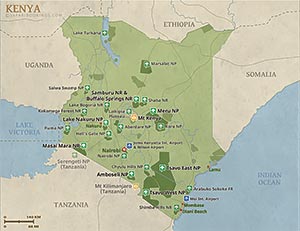 Kenya Map – Detailed Map of Kenya national parks