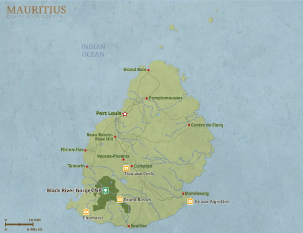 Mauritius Map – Detailed Map of Mauritius national parks
