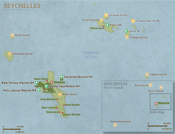Seychelles Map – Detailed map of Seychelles national parks