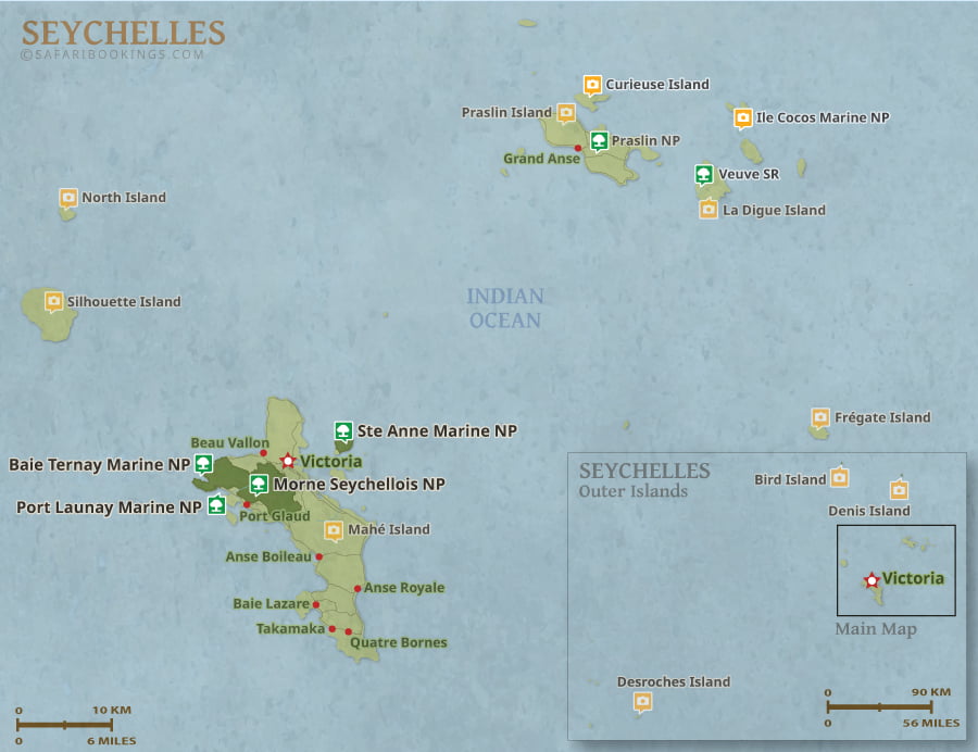 Seychelles Map – Detailed Map of Seychelles national parks